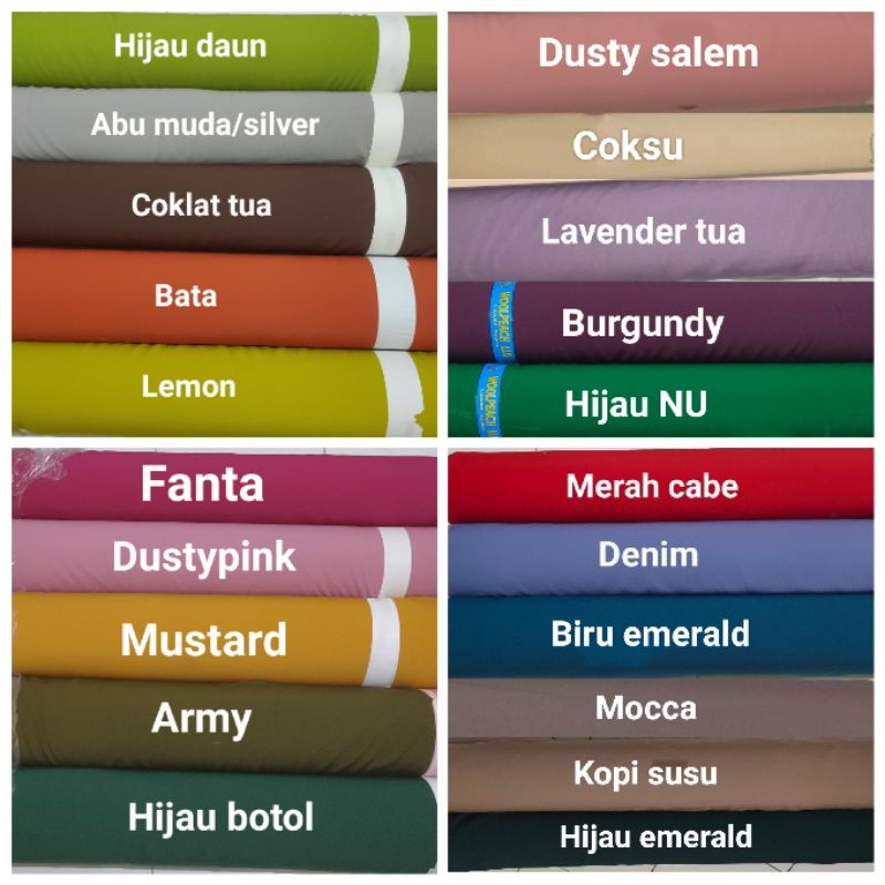 Jual Kain Wolfis grade A premium / kain wolvis polos / kain woolpeach meteran per 0.5 M | Shopee ...