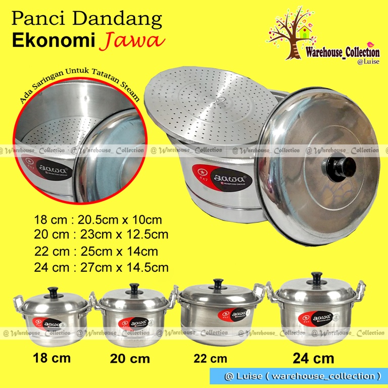 Jual Panci Dandang Jawa Maspion 18cm, 20cm, 22cm, 24cm / Panci Kukus ...