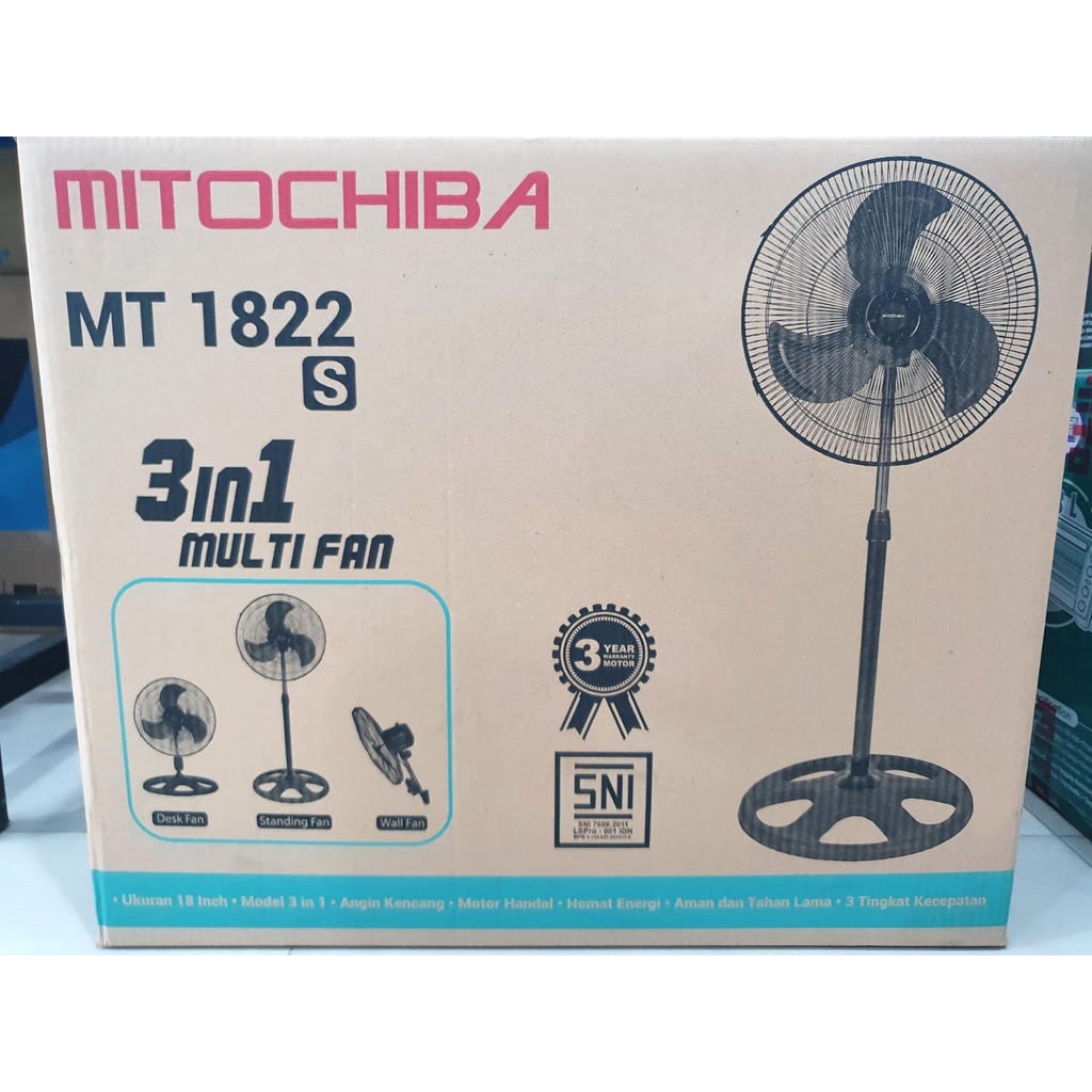 Jual Kipas Mitochiba 1822S Kipas Angin Besi Industrial Multi Fan 3in1 18 Inch | Shopee Indonesia