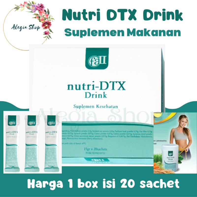 Jual FA-II Nutri DTX Drink Suplemen Kesehatan Fiber Diet 1 Box 15gx20 Sachet | Shopee Indonesia