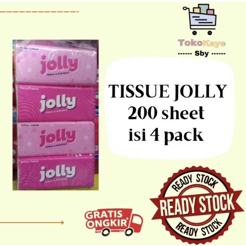 Jual tissue Jolly 200 sheet isi 4 pack | Shopee Indonesia
