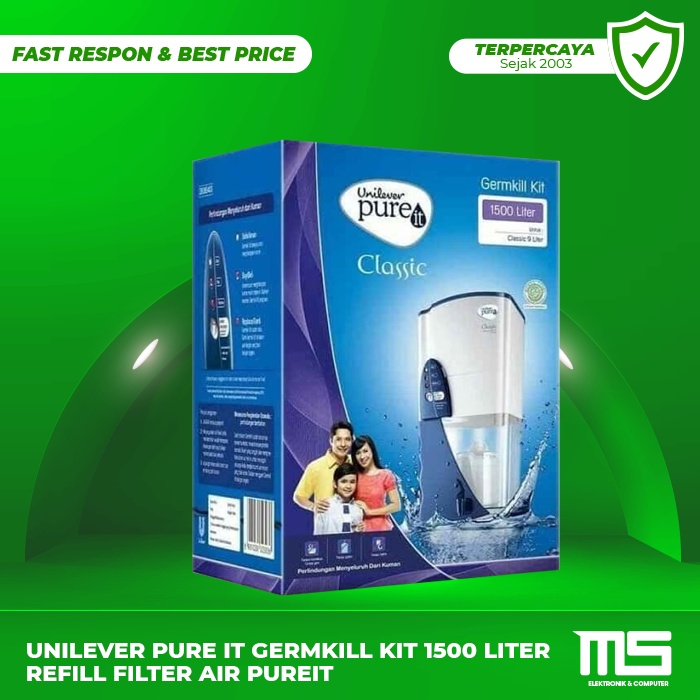 Jual Unilever Pure It Germkill Kit 1500 Liter Refill Filter Air Pureit ...