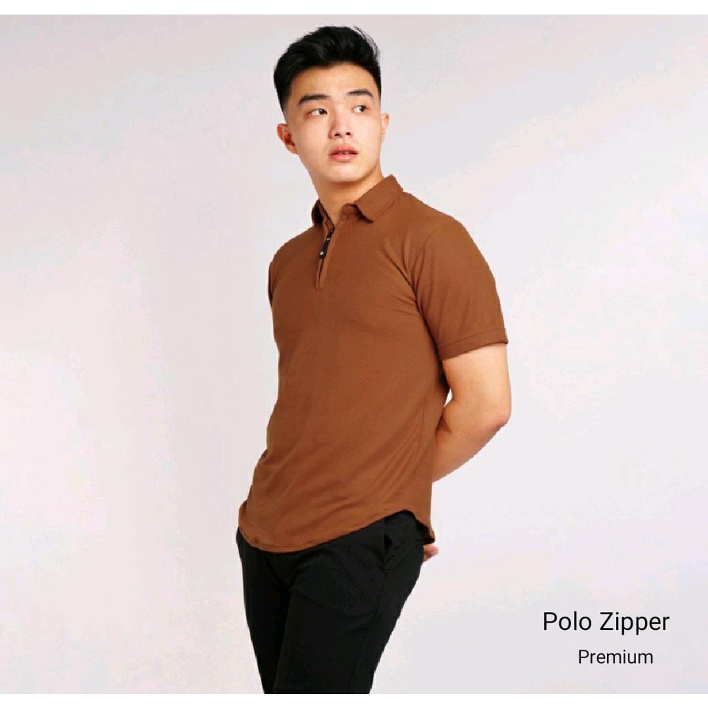 Jual KAOS POLO ZIPPER PREMIUM KERAH POLOS LENGAN PENDEK MURAH BERKUALITAS | Shopee Indonesia
