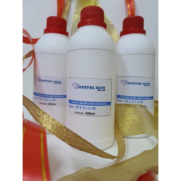 Jual Lem akrilik type MEDIUM 500ml+suntikan, lem acrylic crystal glue ...