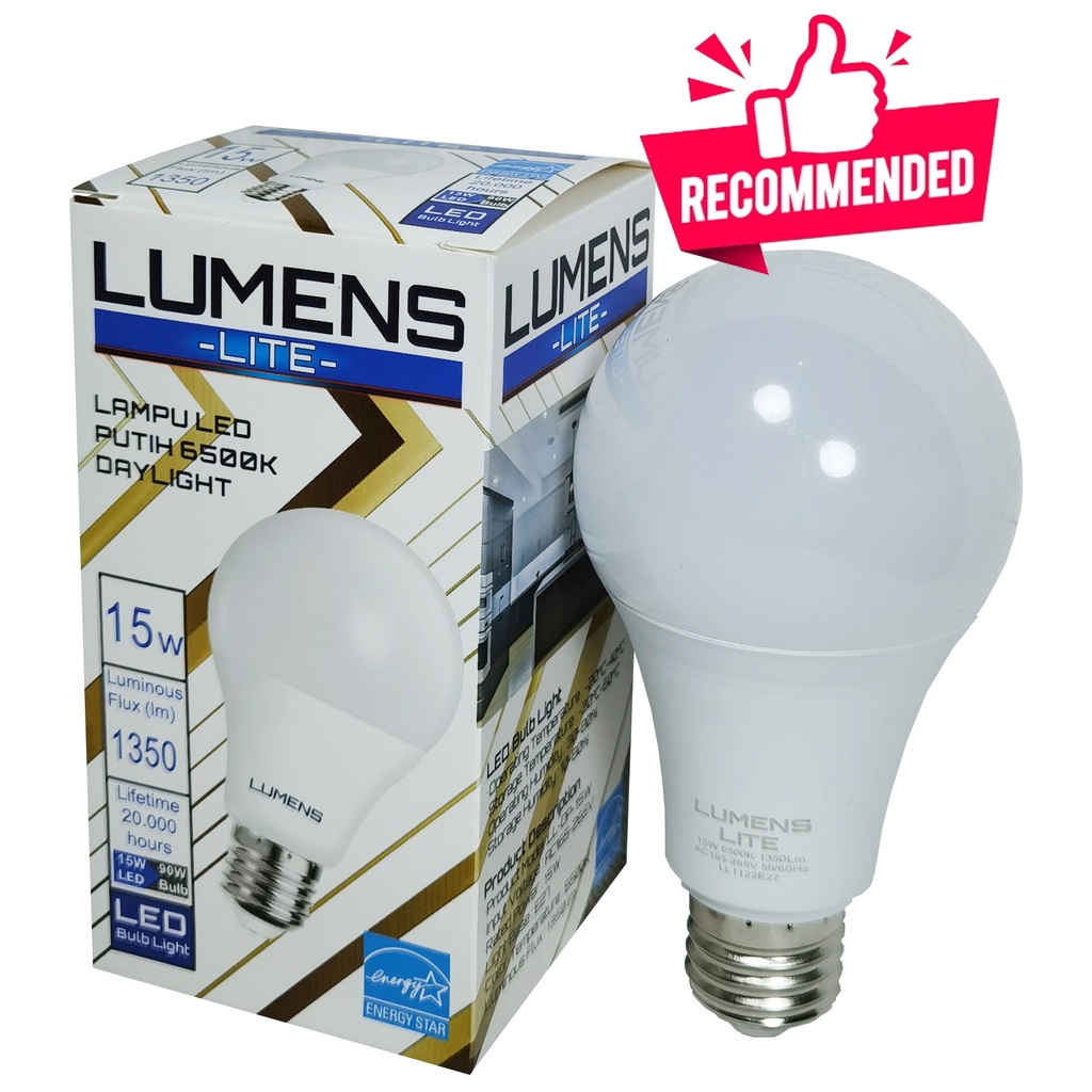 Jual Lampu LED LUMENS LITE 15w 15 watt 15watt putih Bohlam E27 GROSIR ...