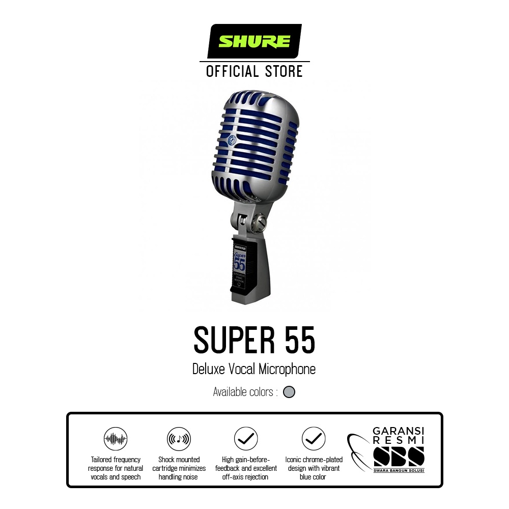 Jual Shure SUPER 55 Deluxe Vocal Microphone | Shopee Indonesia