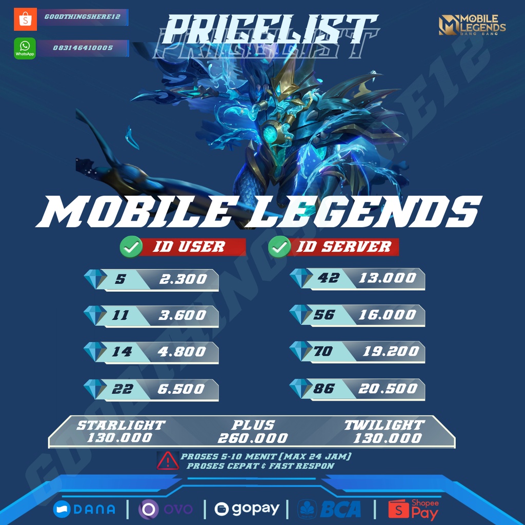 Jual PRICELIST DIAMOND MOBILE LEGEND | TERMURAH | FAST RESPOND | Shopee ...