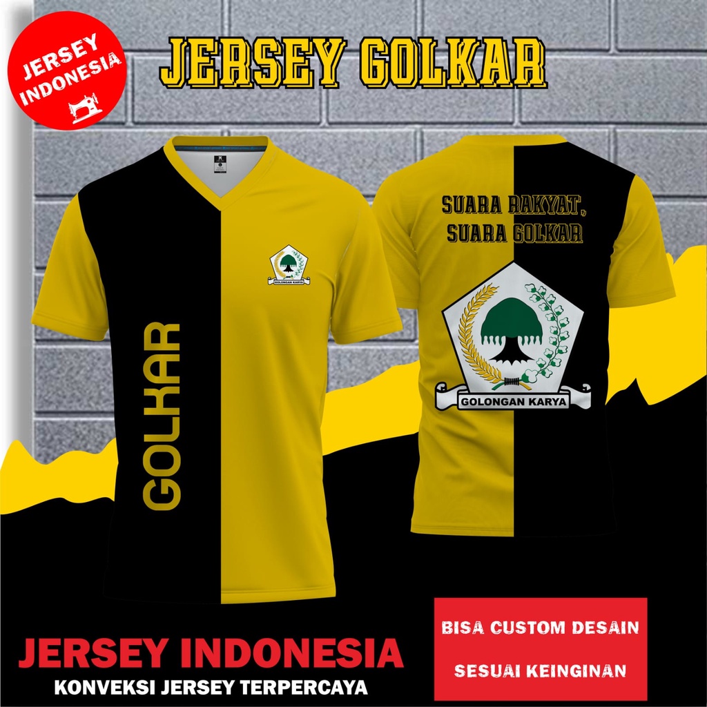 Jual KAOS JERSEY PARTAI GOLKAR GOLONGAN KARYA FREE CUSTOM DESAIN FULL ...