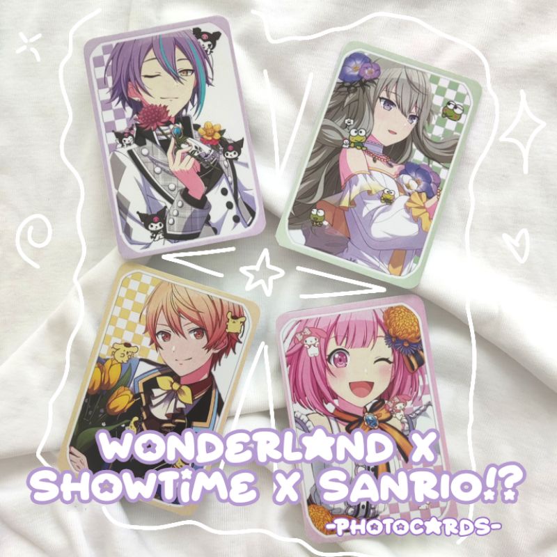 Jual wonderland x showtime photocards SANRIO ver. (rui,nene,emu,tsukasa ...