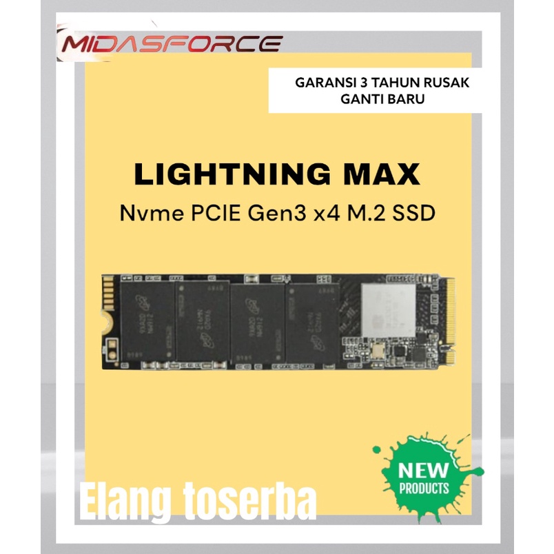 Jual Midasforce SSD NVMe Lightning Max 128GB 256GB 512GB 1TB | Shopee ...