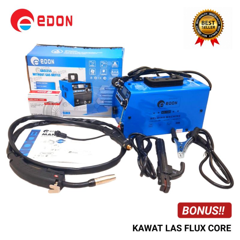 Jual EDON MIG -130M MESIN LAS CO FLUX CORE TANPA GAS CO2 MAG GASLESS 130T IGBT + BONUS KAWAT LAS ...