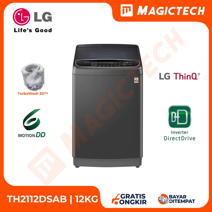 Jual MESIN CUCI LG 12 KG TH2112DSAB TOP LOADING AUTOMATIC DIRECT INVERTER | Shopee Indonesia