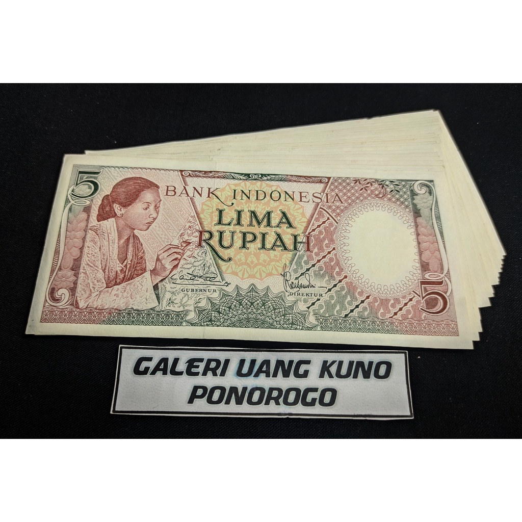 Jual UANG KUNO 5 RUPIAH TAHUN 1958 /UANG KUNO 5 RUPIAH SERI PEKERJA ...