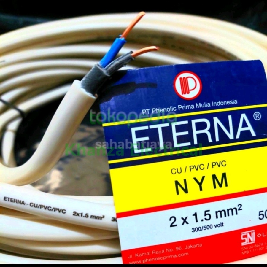 Jual AEBDG Kabel Listrik ETERNA 2x1.5 mm NYM Meteran (instalasi) Harga Permeter / Kabel ETERNA ...