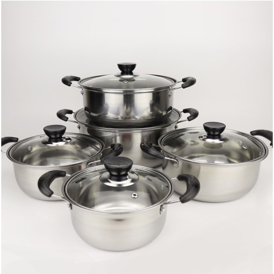 Jual Panci Stainless Set Isi 5pcs / Panci Air Stainless 5pcs | Shopee ...