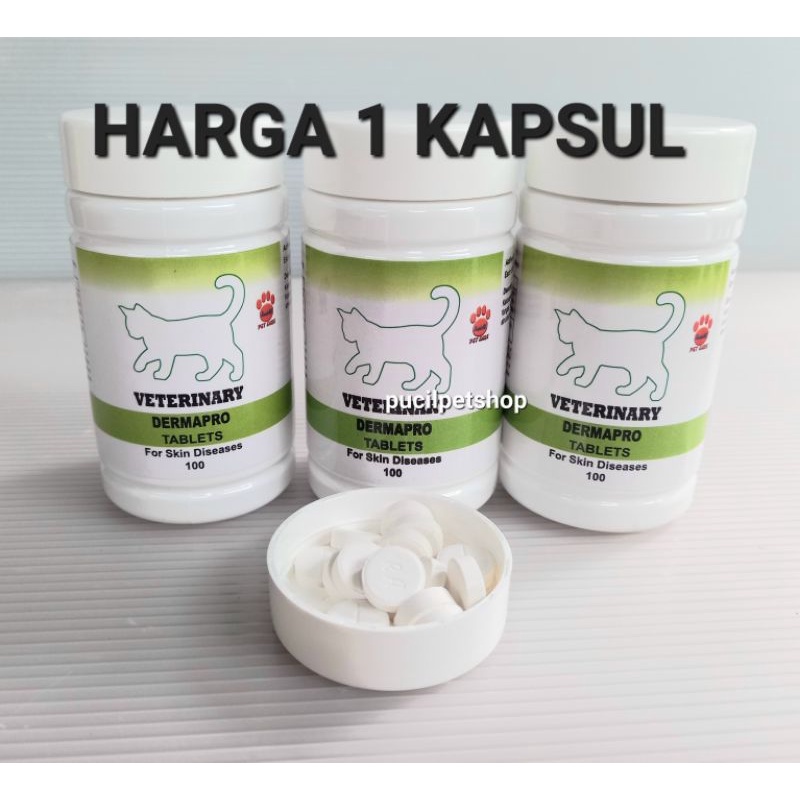 Jual Dermapro ECER 1 TABLET Anti Gatal Kucing Obat Jamur Obat Scabies ...