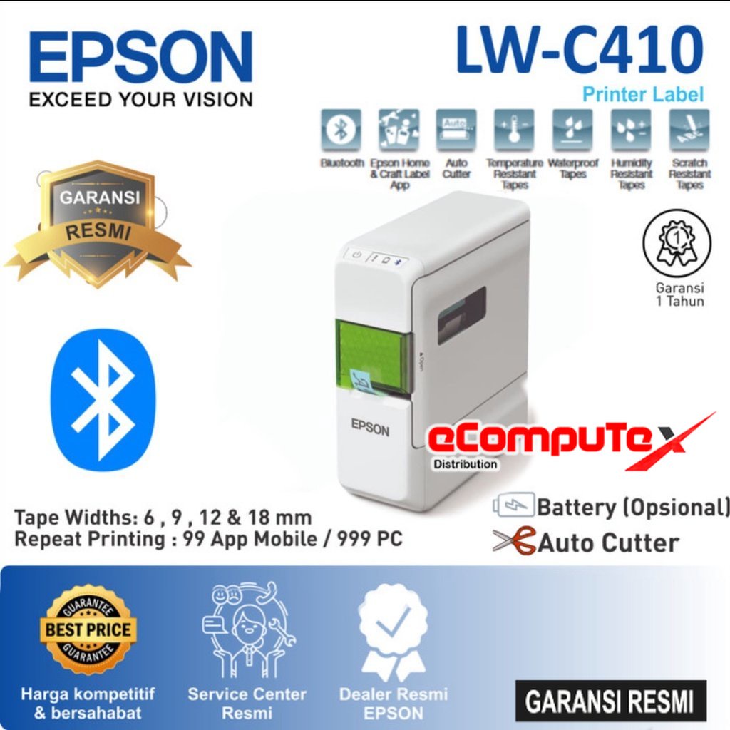 Jual PRINTER EPSON LABEL WORKS LW-C410 PORTABLE STICKER LABEL LWC410 ...