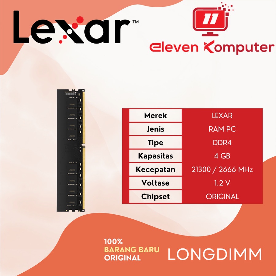 Jual RAM PC DDR4 Lexar 8GB 16GB 2666MHz - 3200MHz | Shopee Indonesia