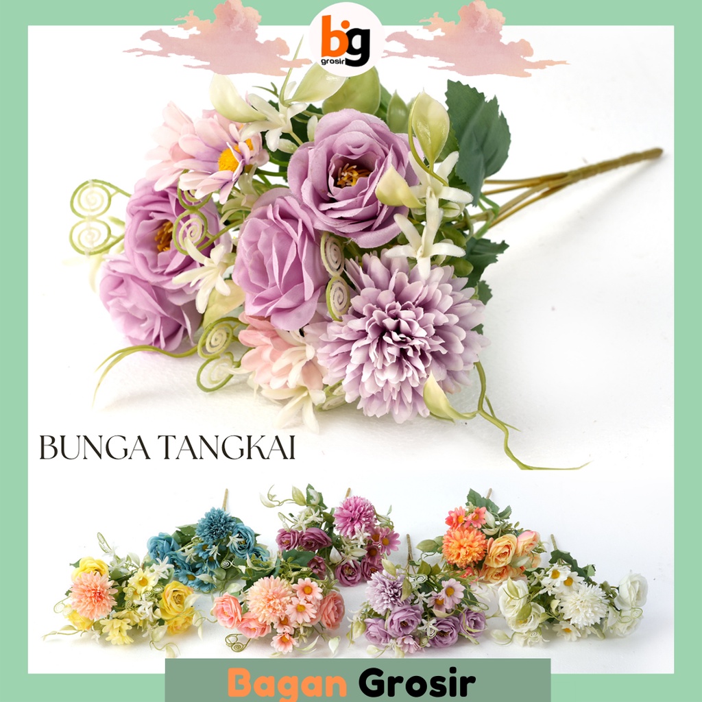 Jual BG Bunga Tangkai Hydrangea Bunga Hortensia Palsu Artifcial ...