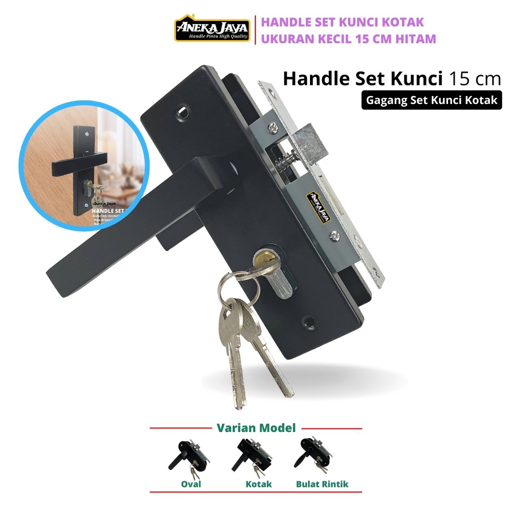 Jual Handle Set Kunci Kecil 15 cm - Hitam Doff Premium - Gagang Pintu ...