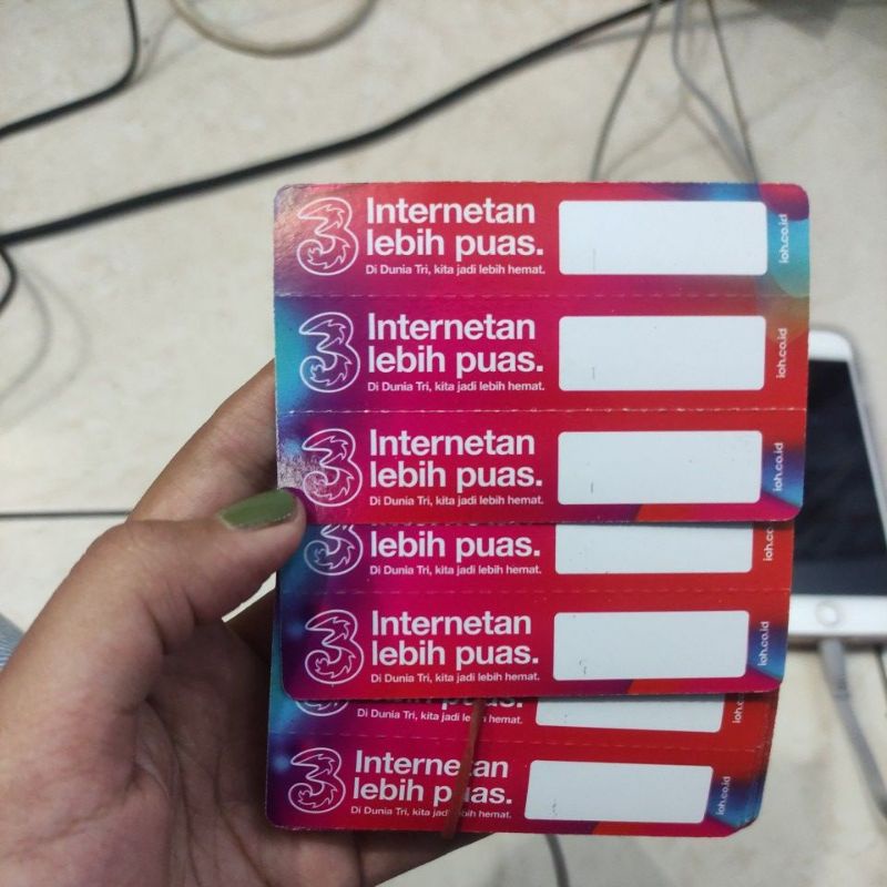 Jual VOUCHER VCR VOCER VOUCER ZERO BLANK KOSONGAN THREE TRI | Shopee Indonesia