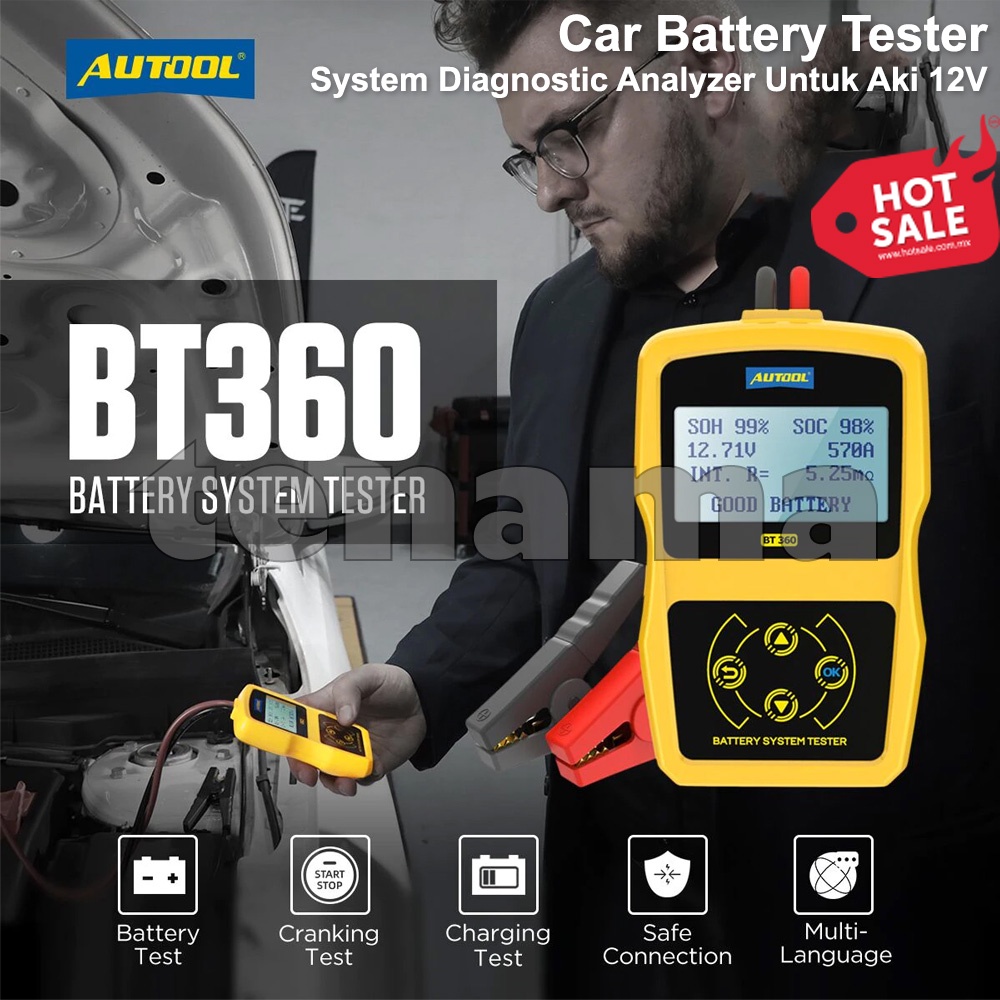 Jual AUTOOL BT360 Car Battery Tester System Diagnostic Analyzer For Aki ...