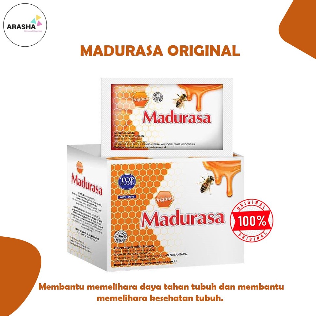 Jual MADURASA SACHET ORIGINAL Madu Asli Penambah Nutrisi Dalam Tubuh [1 Box 12 Sachet] | Shopee ...