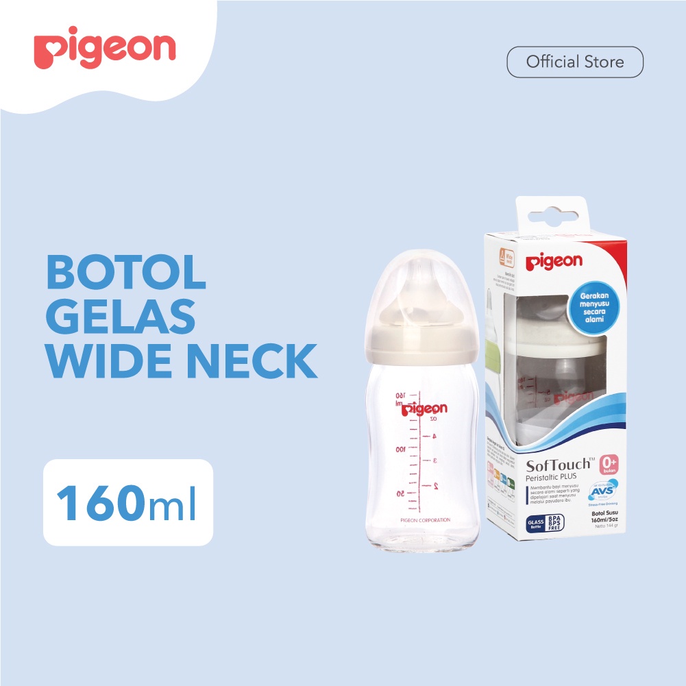 Jual Pigeon Botol Kaca Nipple Wide Neck 160ml/240ml | Shopee Indonesia