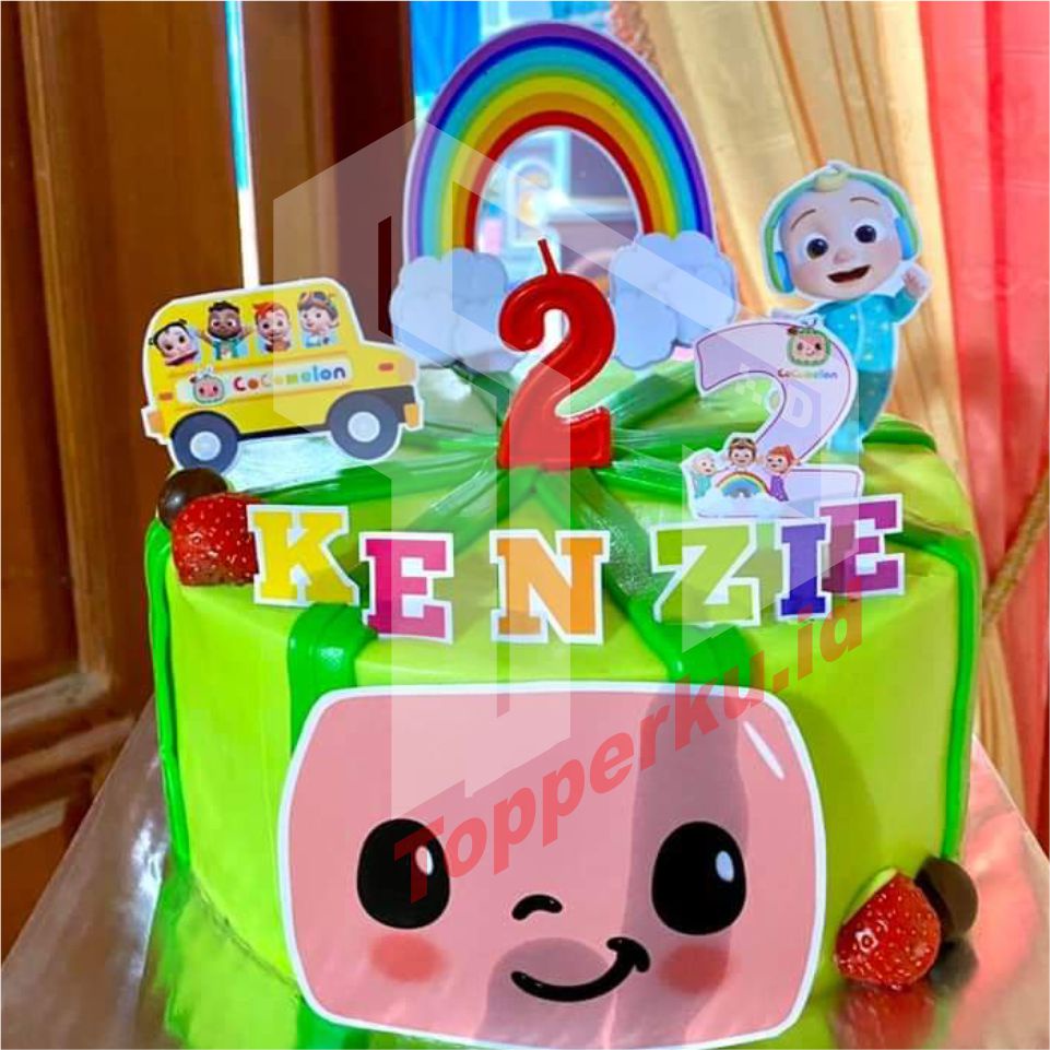 Jual Cake Topper Tema Cocomelon/Hiasan Kue Ulang Tahun Cocomelon/Topper Kue Cocomelon Murahh ...