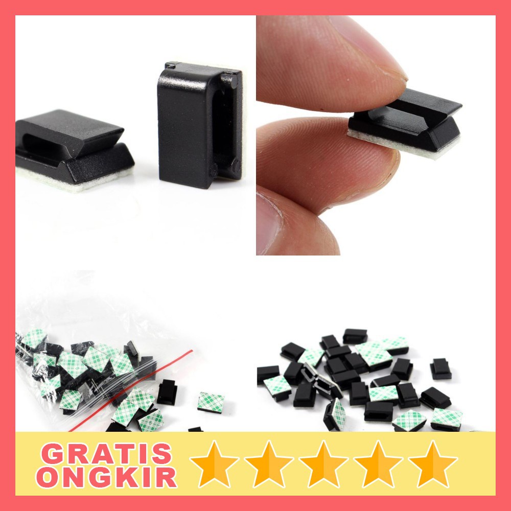 Jual Klip Perapih Penjepit Kabel Klem Double Tape Tempel Cable Clip 30 ...