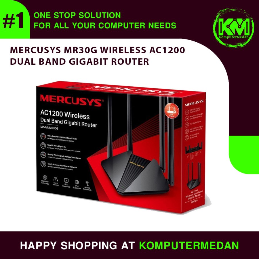 Jual MERCUSYS MR30G WIRELESS AC1200 DUAL BAND GIGABIT ROUTER | Shopee ...