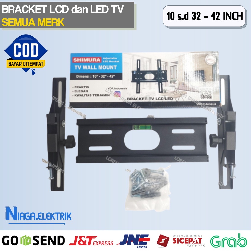 Jual Bracket braket breket besi penempel tv lcd led plasma di dinding ...