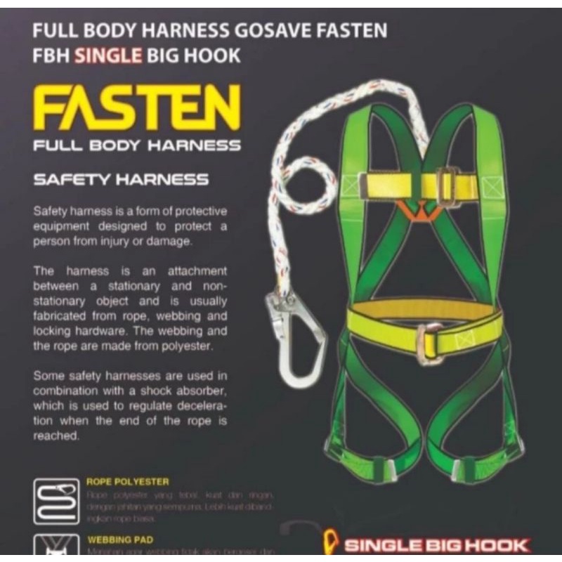 Jual Full Body Hardness FASTEN SINGLE BIG HOOK - GOSAVE | Shopee Indonesia
