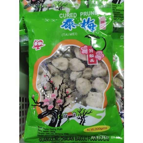 Jual SHUN TAI tai mei cured prune kering semboi putih cemilan imlek ...