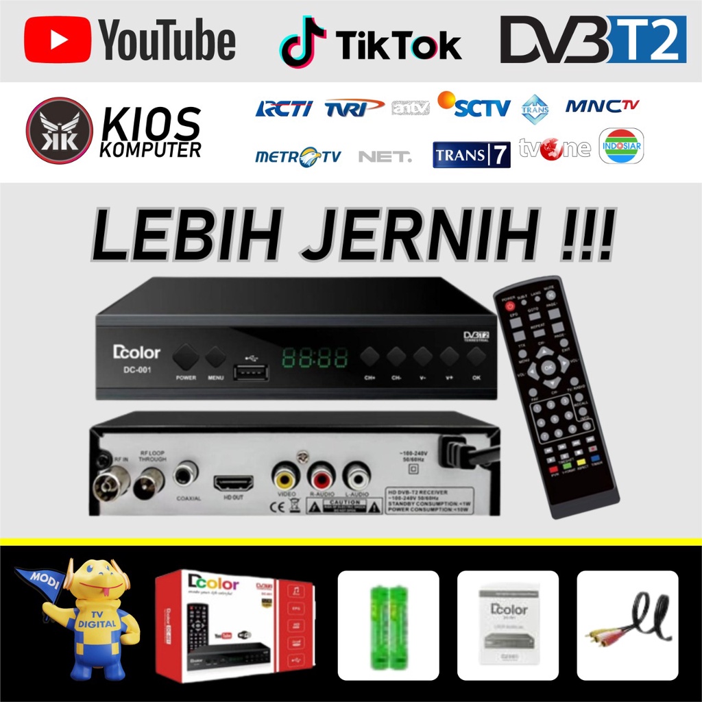 Jual SET TOP BOX STB DCOLOR DC-001 DIGITAL DVB-T2 RECEIVER HIQH QUALITY | Shopee Indonesia