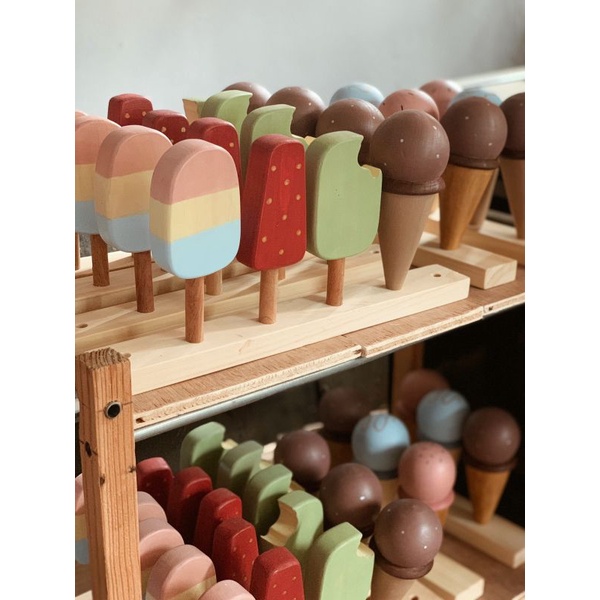 Jual Mainan Kayu Wooddo Ice Cream Bar | Wooden toys Kitchen Play ...