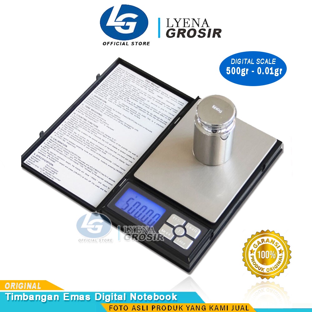 Jual TIMBANGAN DIGITAL EMAS OBAT MODEL NOTEBOOK KAPASITAS 500 GRAM AKURASI 0,01 GRAM | Shopee ...