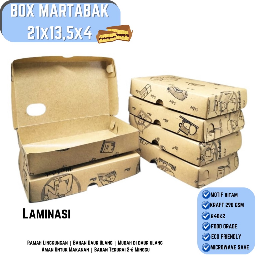 Jual Dus Martabak Laminasi Dalam Box Martabak (B40K2-21X13.5X4 Cm ...