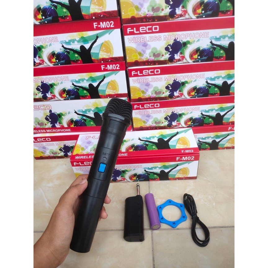 Jual MIC MICROPHONE FLECO F M02 WIRELESS TANPA KABEL WAYAR FREE BATERAI ...