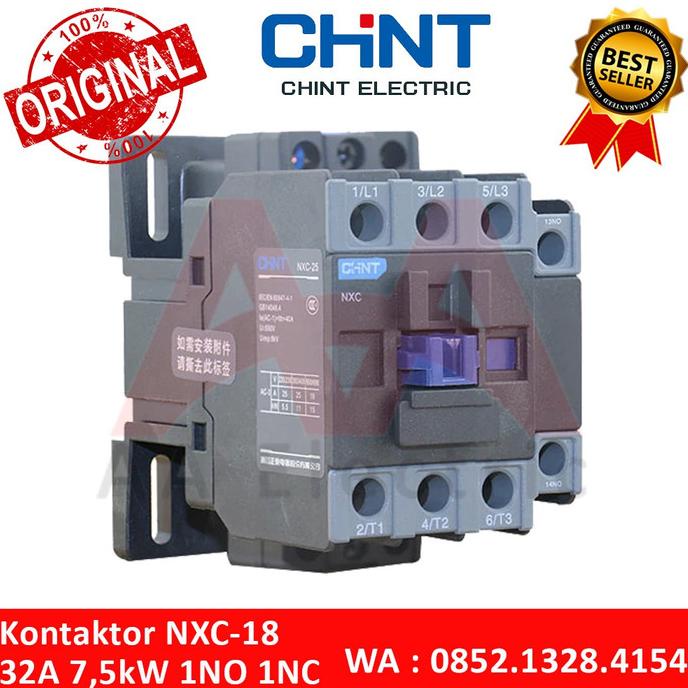 Jual Contactor Nxc-18 / Nxc18 7,5Kw 1No 1Nc Chint Star Seller | Shopee Indonesia