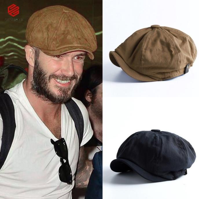 Jual Men Newsboy Cap Herringbone Baker Boy Cabbie Flat Hat Retro ...