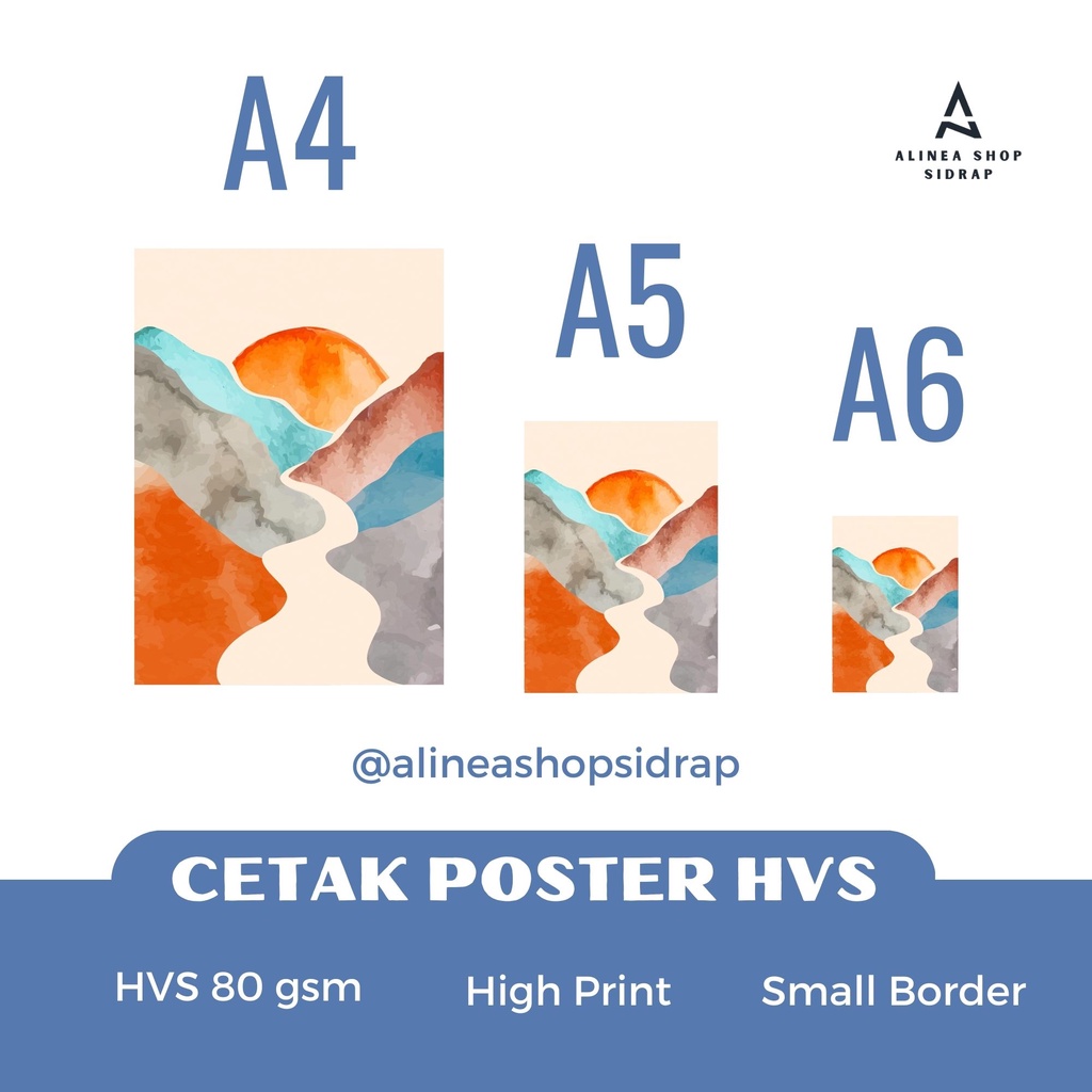 Jual Cetak Poster HVS Ukuran A4, A5, A6 High Quality Print Full ...