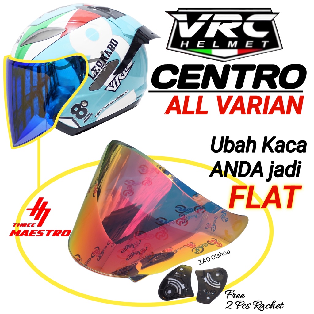 Jual Kaca Helm VRC CENTRO Visor Helmet FLAT venom open flat datar by ...