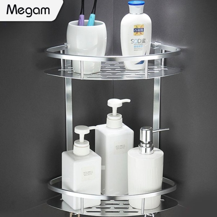 Jual Rak Megam Rak Kamar Mandi Sudut Stainless Steel Tempat Sabun ...