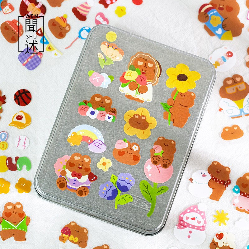 Jual Sticker Bear Isi 1 Lembar Daily Life of Bear Sticker Lucu Stiker ...