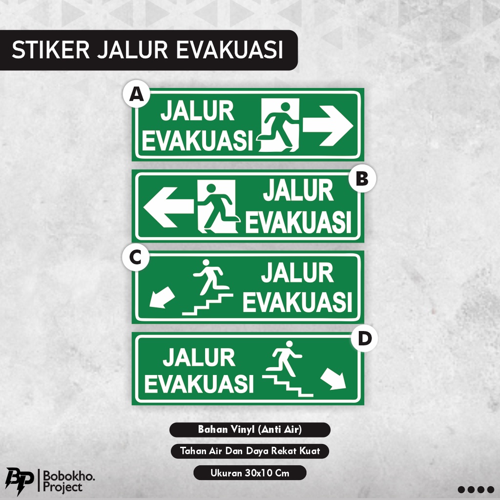 Jual Stiker Evakuasi / Stiker Evakuasi / Sticker Evakuasi / Sticker ...