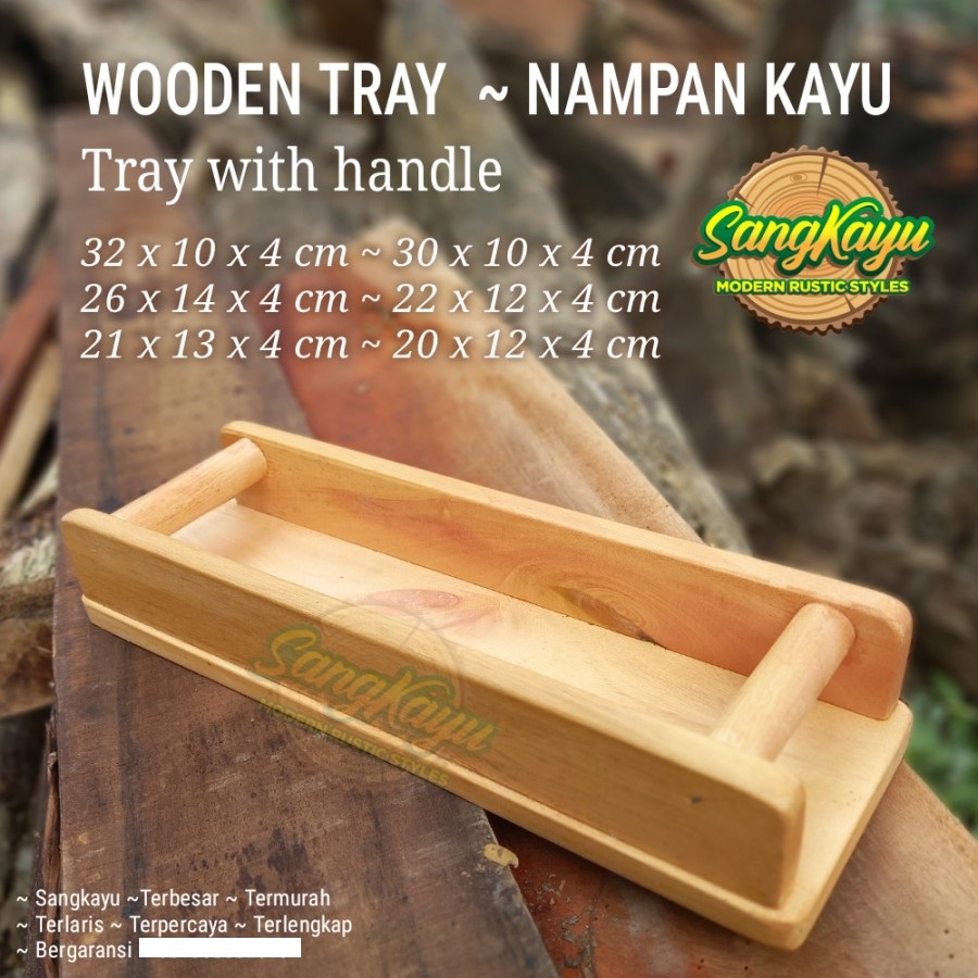 Jual Nampan kayu handle bulat wooden tray nampan kayu baki kayu tray ...