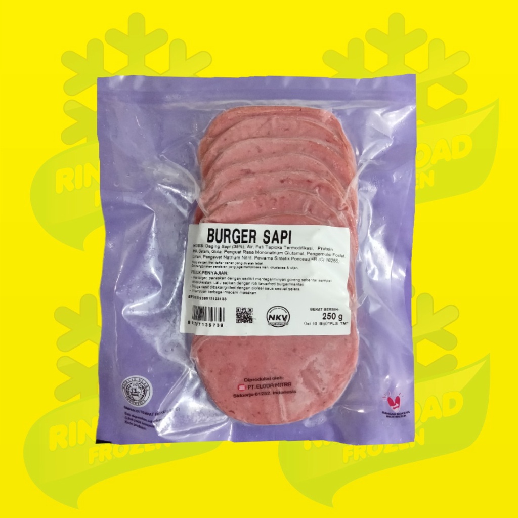 Jual ELODA BURGER SAPI 250 GR - DAGING BURGER SAPI DARI BERNARDI ...