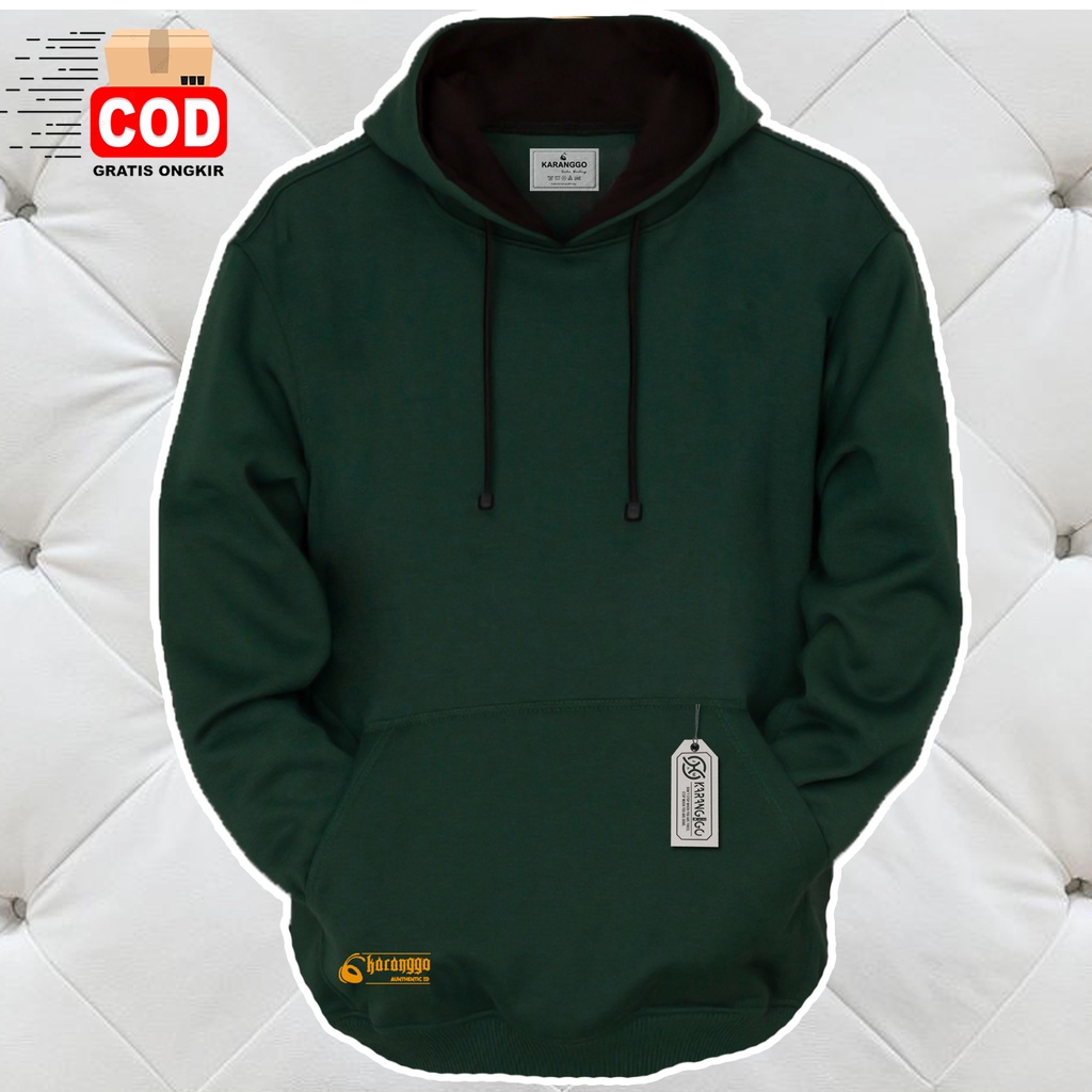 Jual Sweater Hoodie Polos Kachios Hijau Botol Premium Distro Original ...