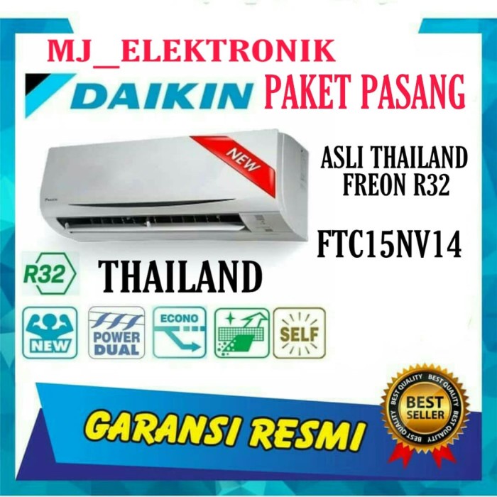 Jual Reflektor Ac Daikin 1/2 Pk Ftc15Nv14 Thailand Paket Pasang ...